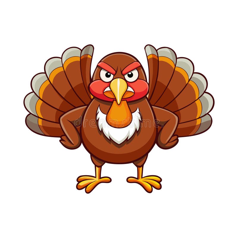 Angry Red-Faced Cartoon Turkey Character – Ideal for Thanksgiving ...