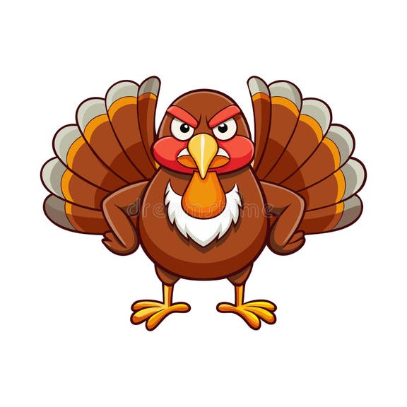 Angry Red-Faced Cartoon Turkey Character – Ideal for Thanksgiving ...