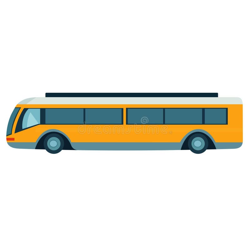 Yellow Public City Bus Vector Illustration, Cartoon Modern Bus Icon ...