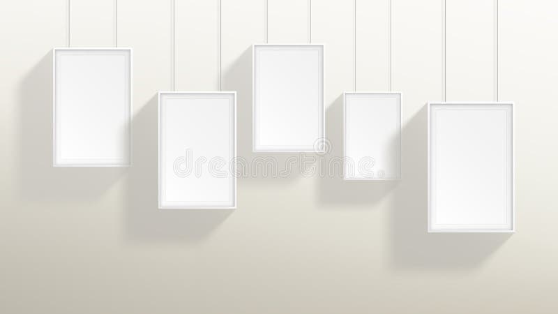 Frames on Wall with Realistic Shadows Hanging Frames Stock Photo ...