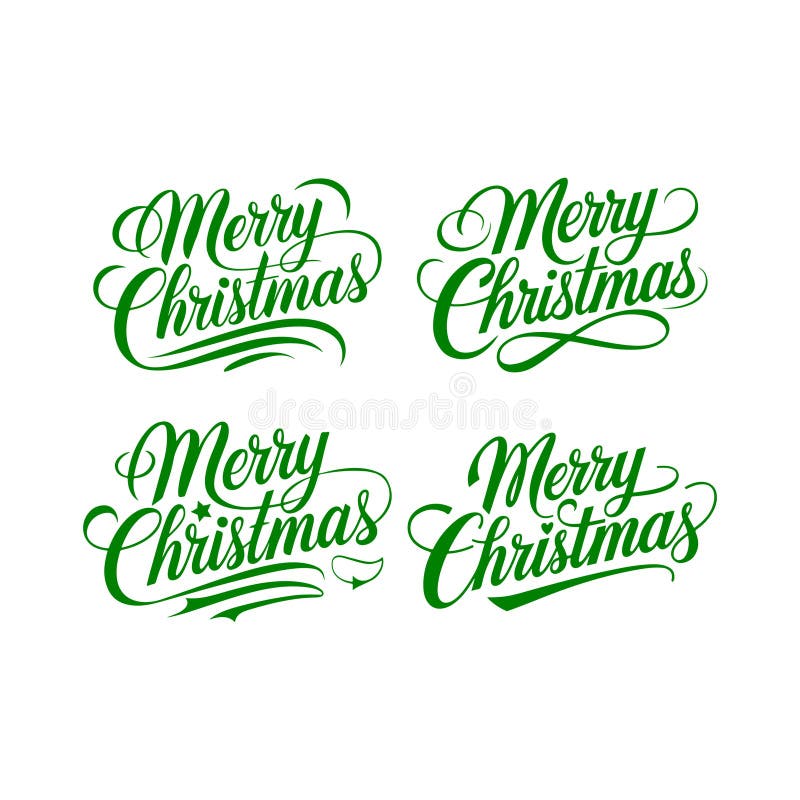 Stylish Merry Christmas Typography Silhouette Vector Stock Vector ...