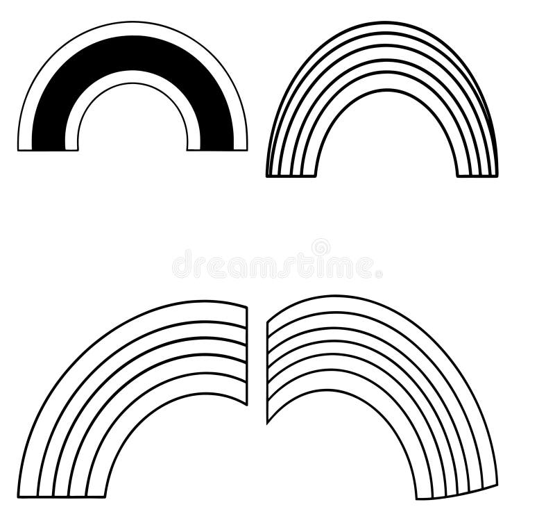 3d Rendering of Dynamic Rainbow Silhouette Line Art Stock Vector ...