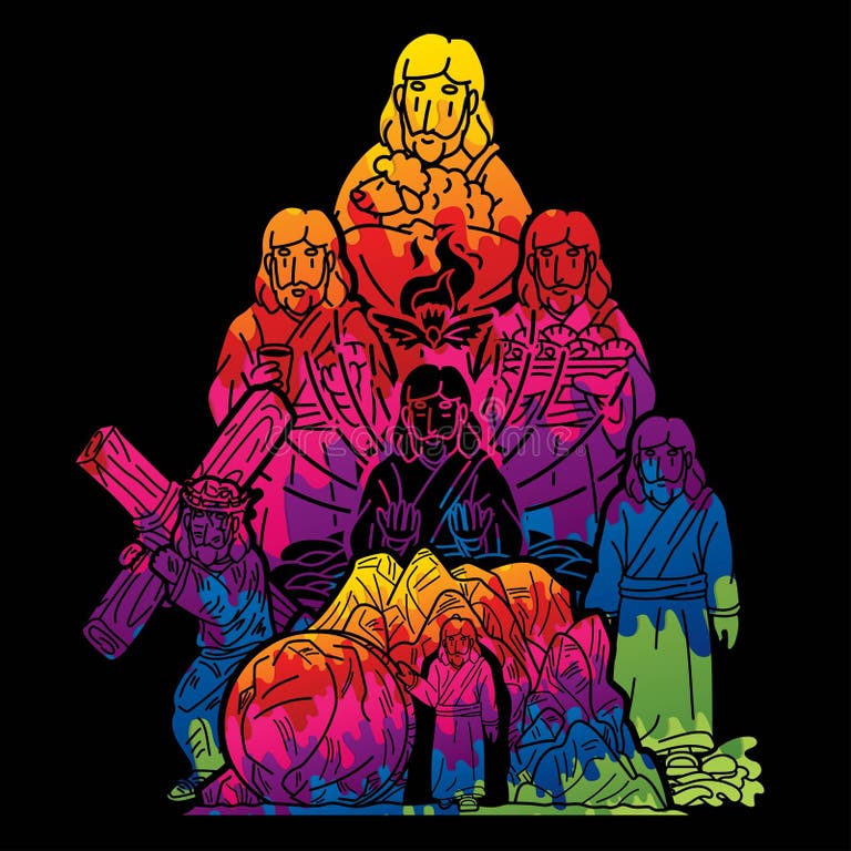 Jesus Christ Cartoon Miracles of Jesus in the Bible Mix Story Stock ...