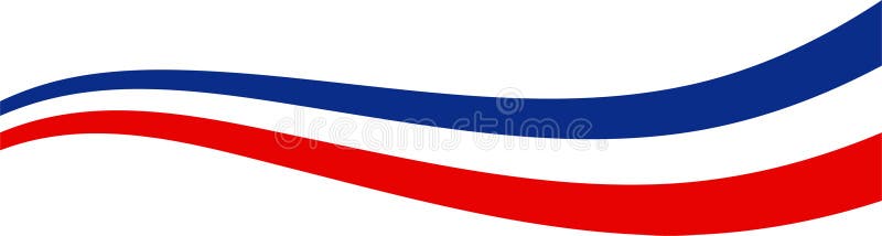 Wavy Tricolor Ribbon of France Flag. French Colored Banner Isolated on ...