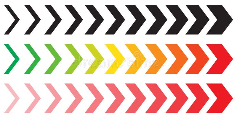 Dynamic Moving Arrow Symbols with Gradient and Solid Designs - Vector ...