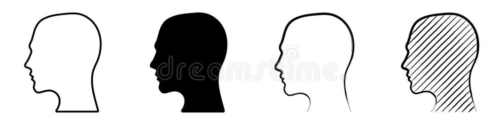 Face Side Profile Outline Stock Illustrations – 4,052 Face Side Profile ...