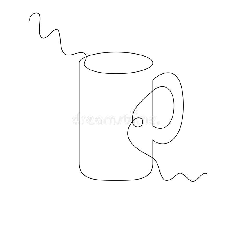 One Line Art Mug Vector Illustration Stock Vector - Illustration of ...