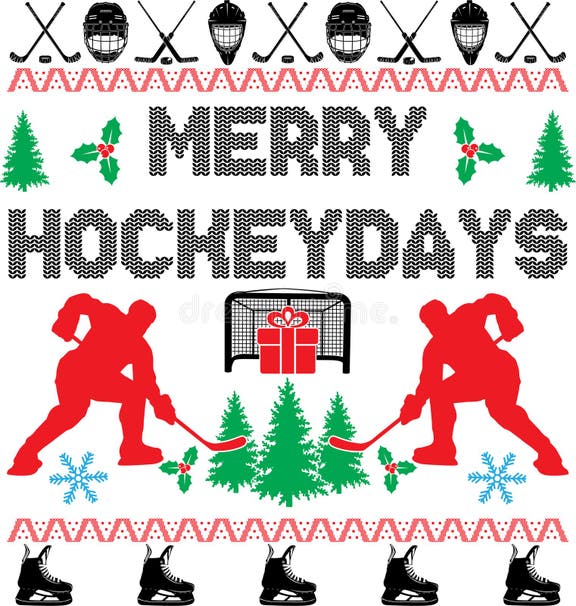 Merry Hockeydays, Hockey Ugly Christmas, Holiday Hockey, Ice Hockey ...