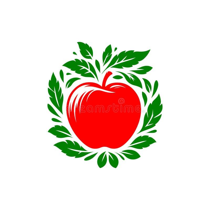 Elegant Apple Silhouette Vector Design Stock Vector - Illustration of ...