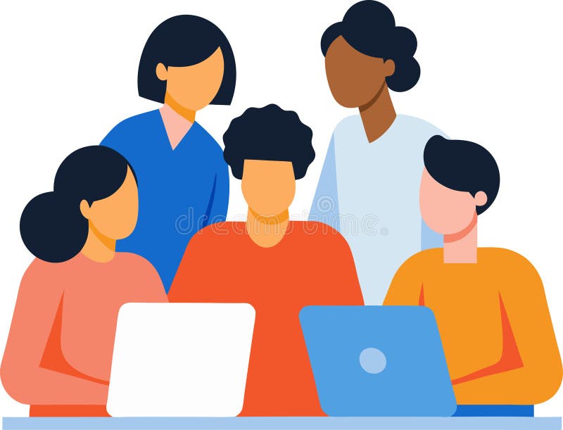 Teamwork and Office Collaboration Icons for Business Communication and ...