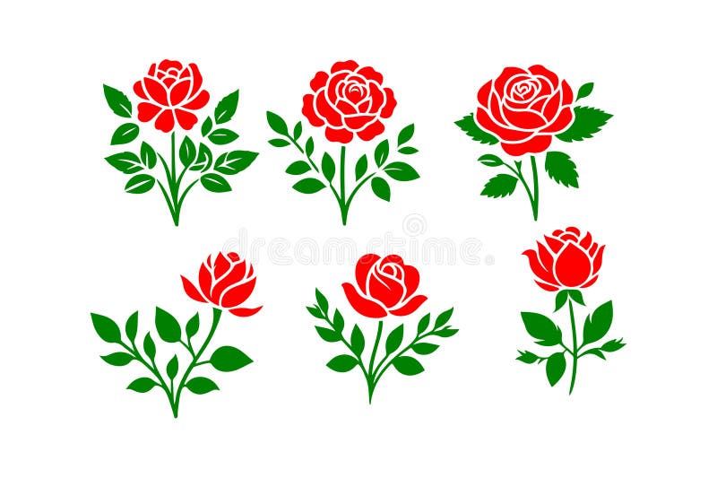 Timeless Rose Flower Silhouette Vector Art Stock Illustration ...