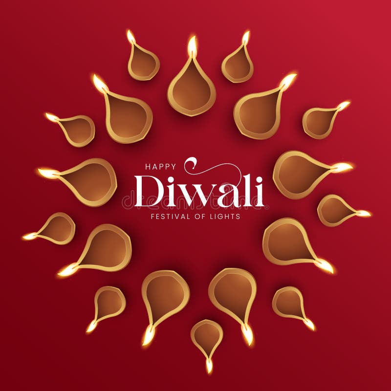 Happy Diwali Festival of Lights. Indian Hindu Religion Festival for ...