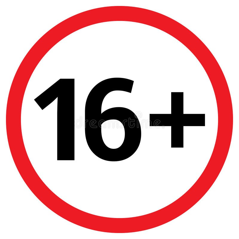 16+ Age Limit Round Sign. 16 Plus Age Restriction Icon. Stock Vector ...