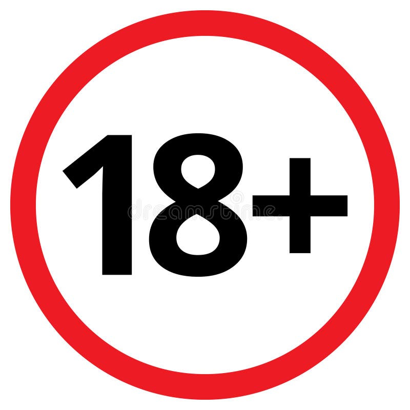 18 Plus Age Restriction Sign. Adult only Content Warning Symbol. Stock ...