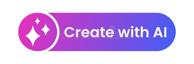 Create with AI Button for Web and Mobile App. Artificial Intelligence ...