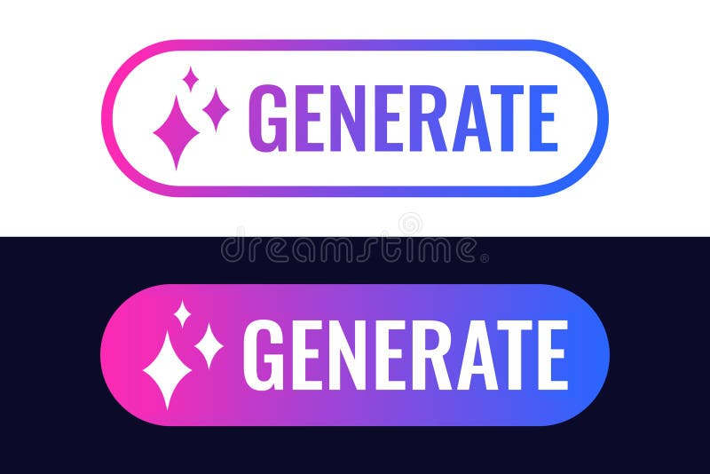 AI Generate Button for Web Application or Mobile App. Artificial ...
