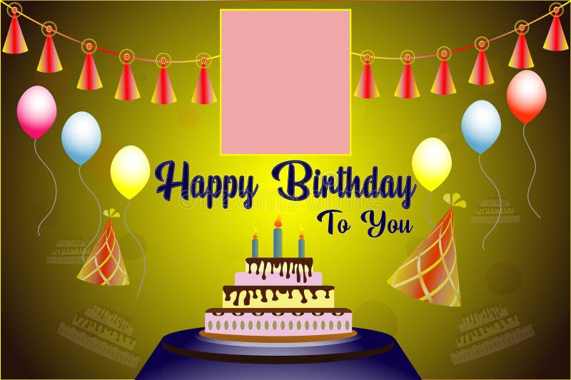 Happy Birthday Celebration, Card Design Template. Greeting Cards with ...