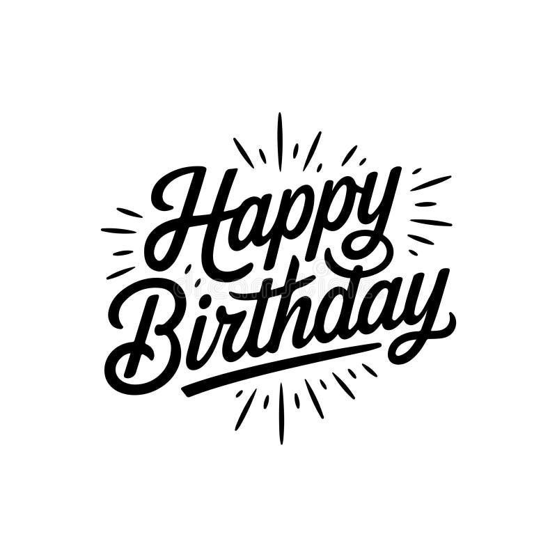 Stylish Handwritten Happy Birthday Calligraphy with Decorative Lines ...