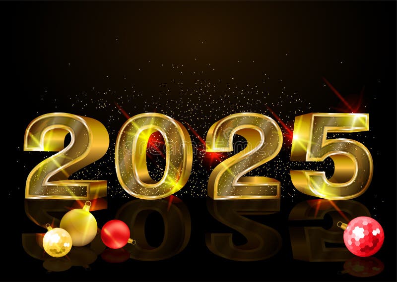 Golden 2025 New Year Vip Card, Vector Stock Vector - Illustration of ...