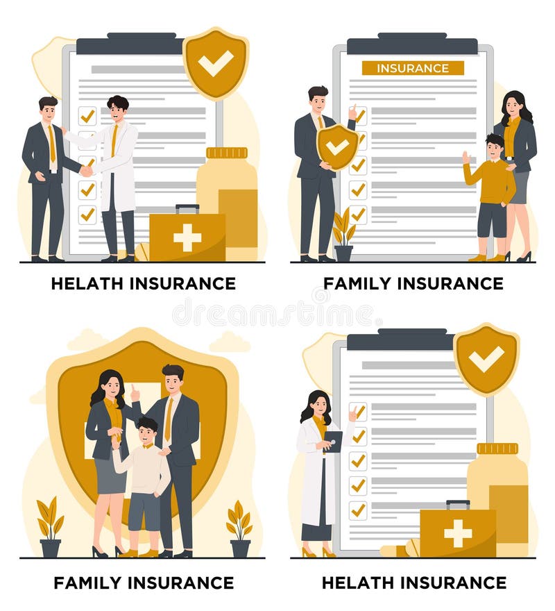 Health Insurance Concept. Vector Flat Medical Insurance Illustration of ...