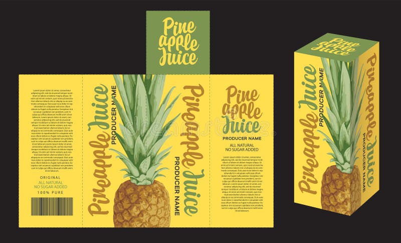 Cardboard Packaging Box for Pineapple Juice Stock Illustration ...