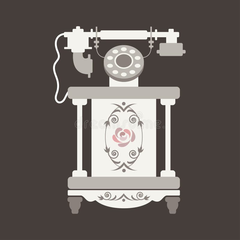Old Fashion Antique Telephone Decor Style Vintage Stock Vector ...