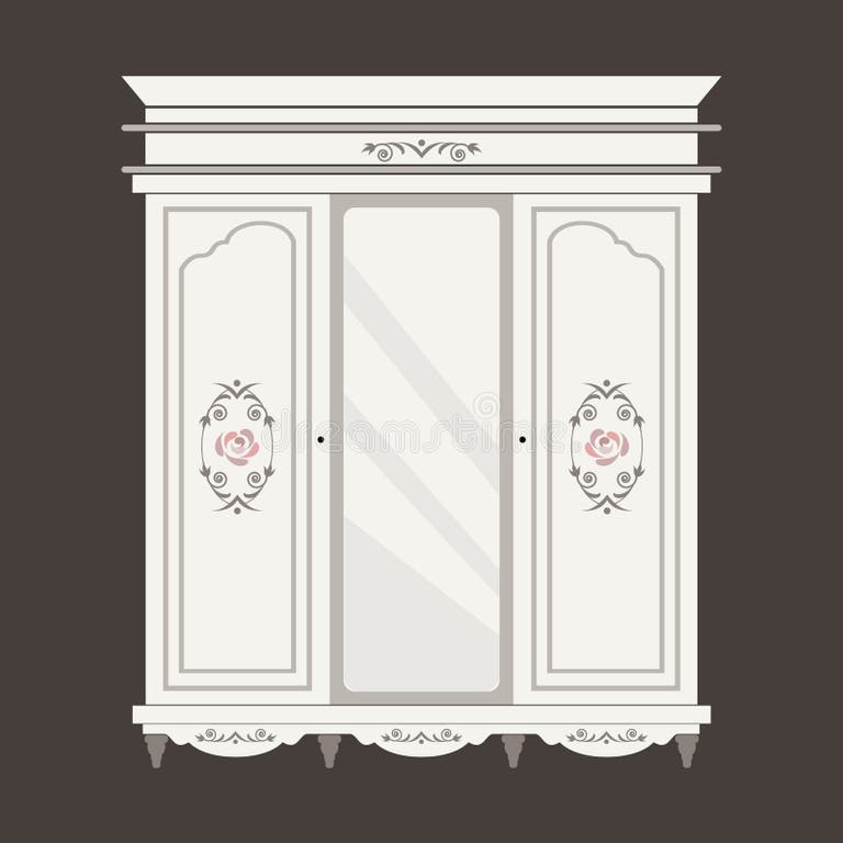 Wardrobe Vector Illustration Cute Baroque, Shabby Chic Stock Vector ...
