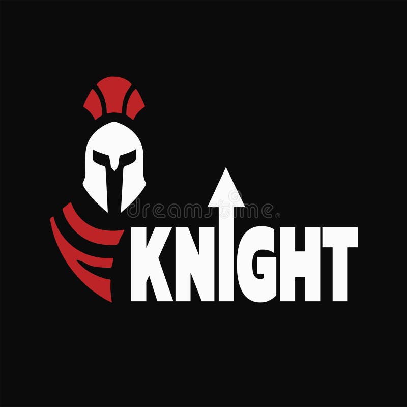 Knight Logo Design Vector Template. Spartan Helmet with Arrow Symbol ...