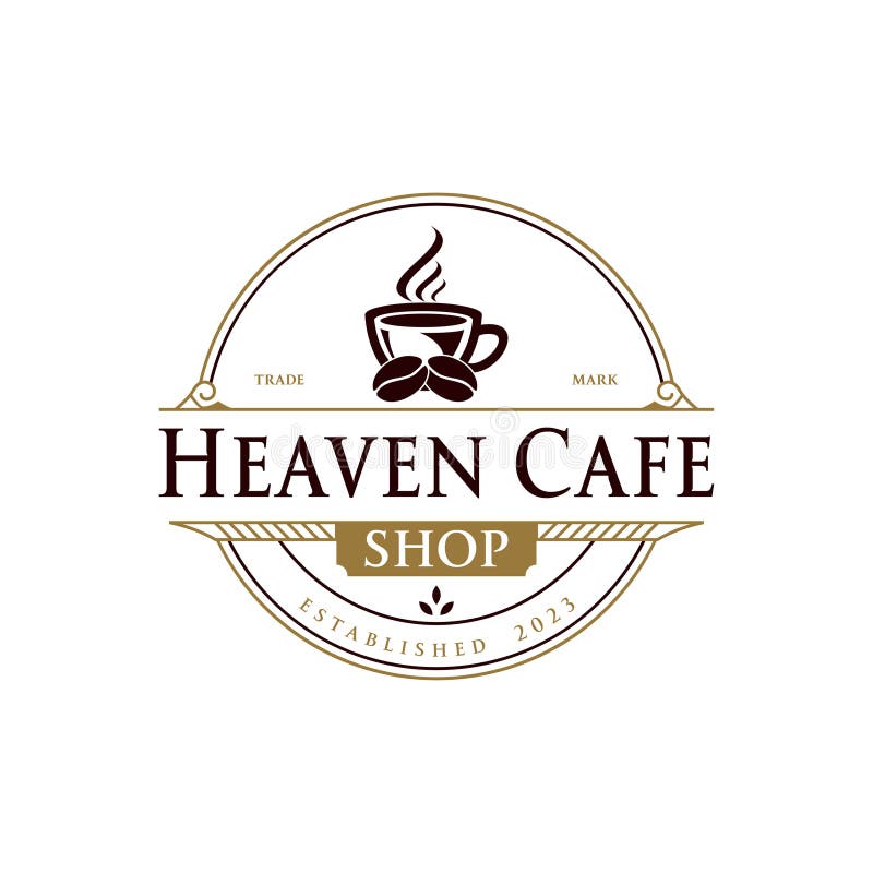 Heaven Café Shop Logo in Vintage Concept Design Stock Vector ...