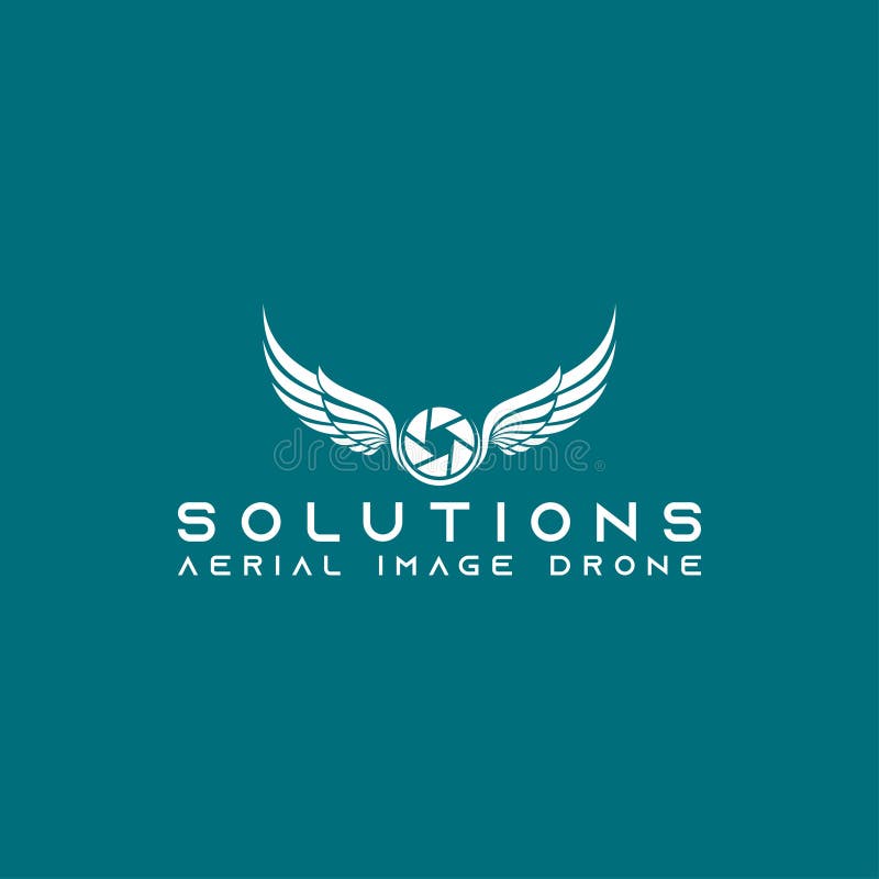 Solution Arial Drone Logo Wings Lens Flat Logo Design Stock Vector ...