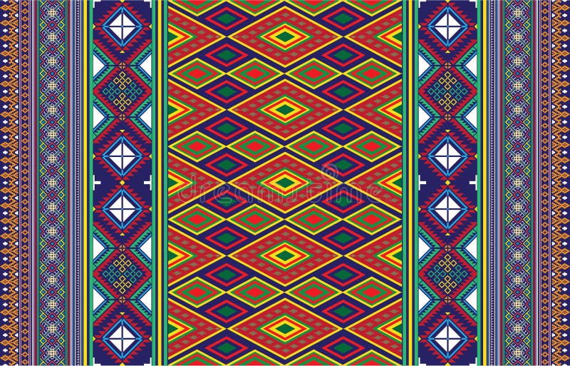 Aztec Ethnic Background Design Vector with a Seamless Pattern ...