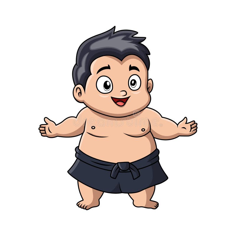 Cute Boy Sumo Cartoon Happy Stock Vector - Illustration of baby ...