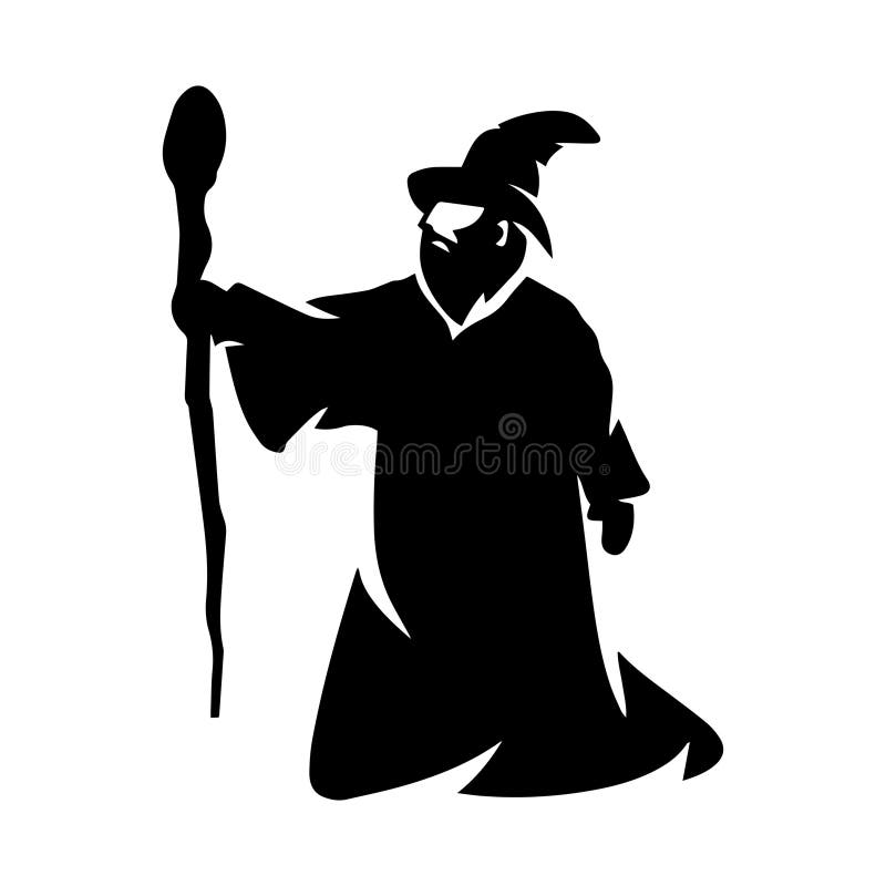 Wizard silhouette stock illustration. Illustration of design - 339795685