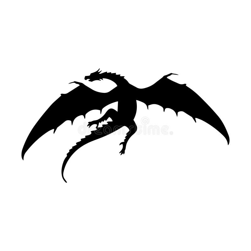 Dragon Bird Silhouettes, Blending Mythical Dragon Forms with Graceful ...
