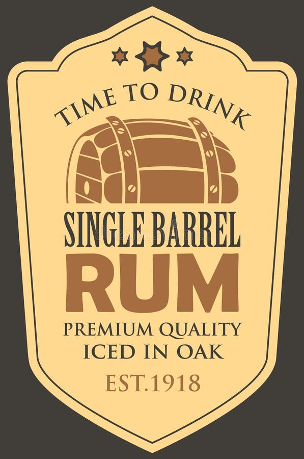 Label for Single Barrel Rum Stock Illustration - Illustration of store ...