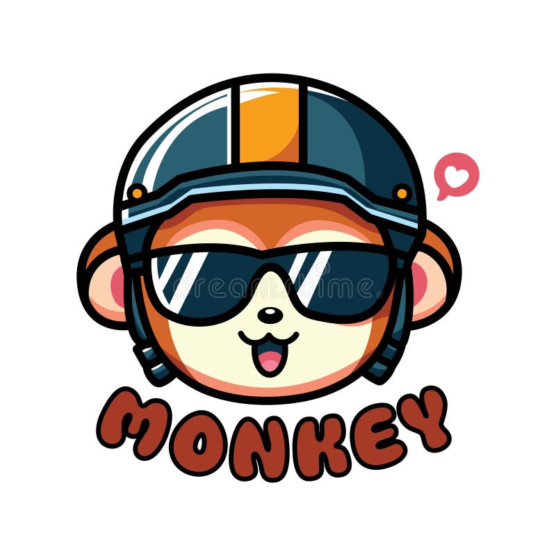 Cute Cartoon Motorcyclist Face Character. Vector Illustration Stock ...