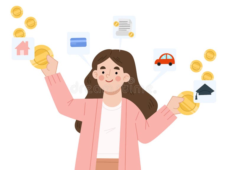 Vector Illustration of Personal Finance Stock Vector - Illustration of ...