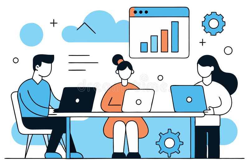 Team Collaboration Illustration for Business Analysis and Strategy ...