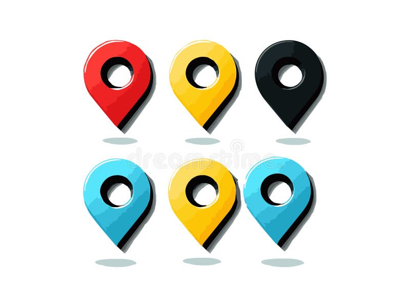 Set of Icons the Points Marked on the Map Vector Illustration 6 Stock ...