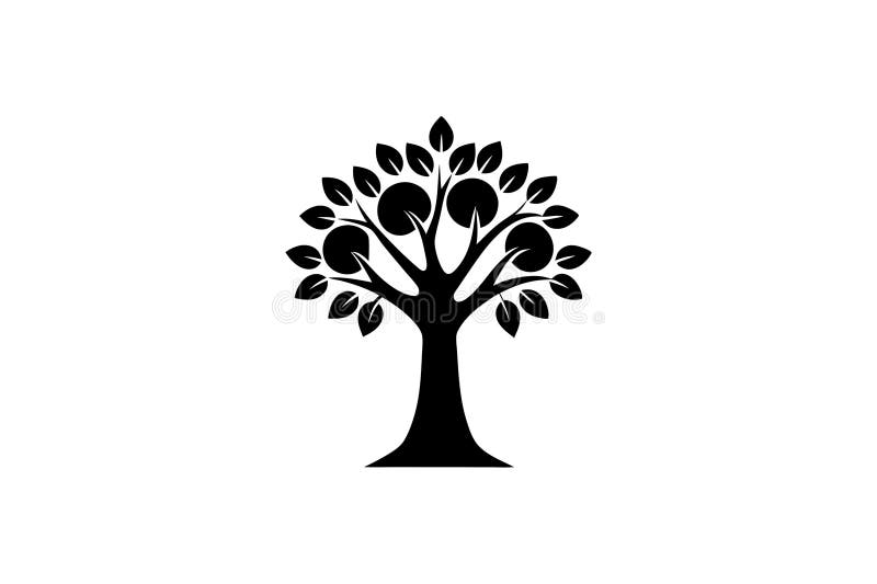 Apple Tree Icon Modern Logo Linocut Vector Illustration Stock Vector ...