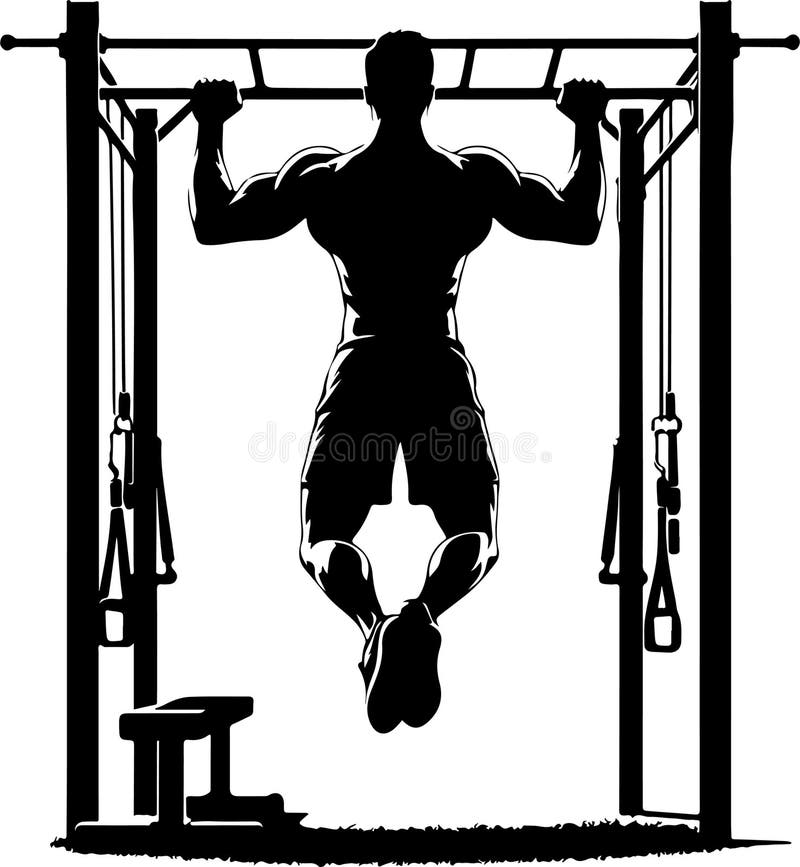 "Push-up Silhouette Graphic" Vector Art Design with White Stock Vector ...