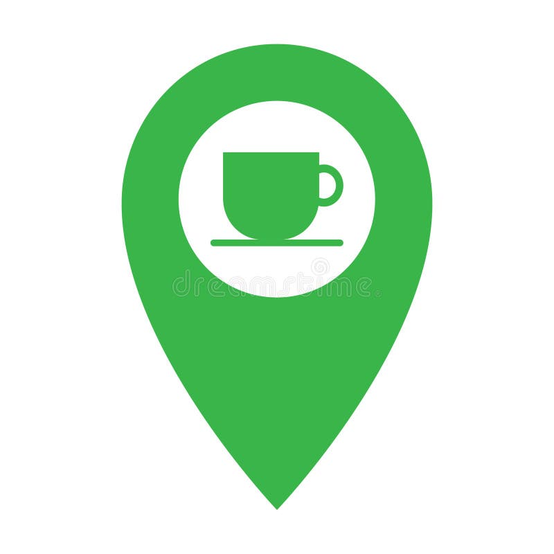 Vector Cafe Location Pin Icon Stock Vector - Illustration of place ...