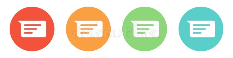 Vector Message Bubble Icon in Mutiple Color Stock Vector - Illustration ...