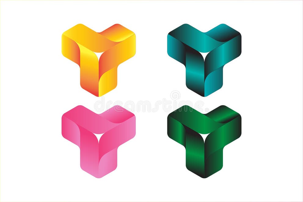 Color Gradient Mobius Strip Icon Collection. 3D Vector Element Stock ...