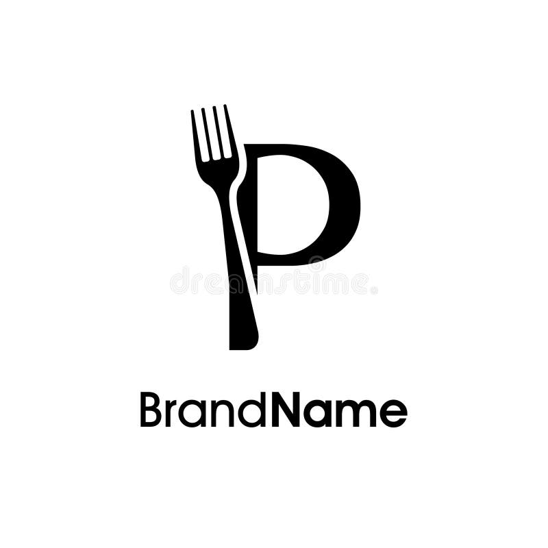 Simple and Unique Initial P Fork Logo Stock Illustration - Illustration ...