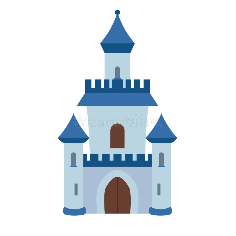 Fantasy Medieval Castle Vector Illustration, Fortress or Palace Clip ...