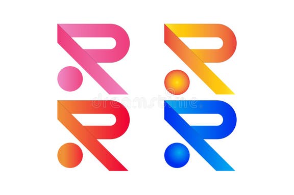 3D Letter Logo Set. Logo of "R" Letter. Editable Vector Element Stock ...