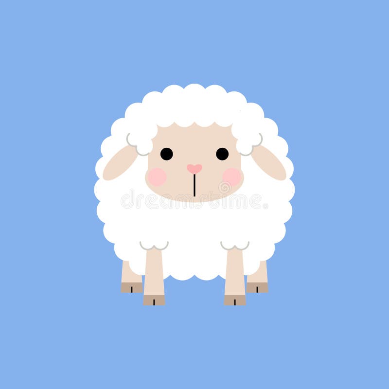 Cute Cartoon Sheep Character. Stock Illustration - Illustration of ...