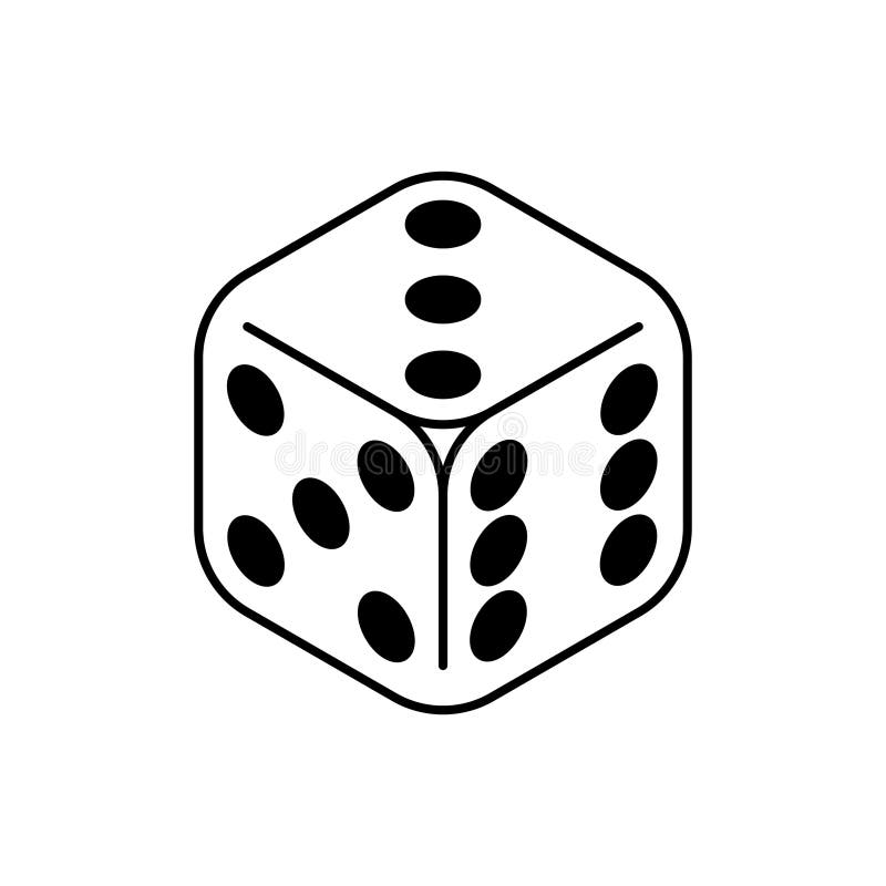 Dice Cube Icon. Six Sided Dice Symbol Isolated on White Background ...