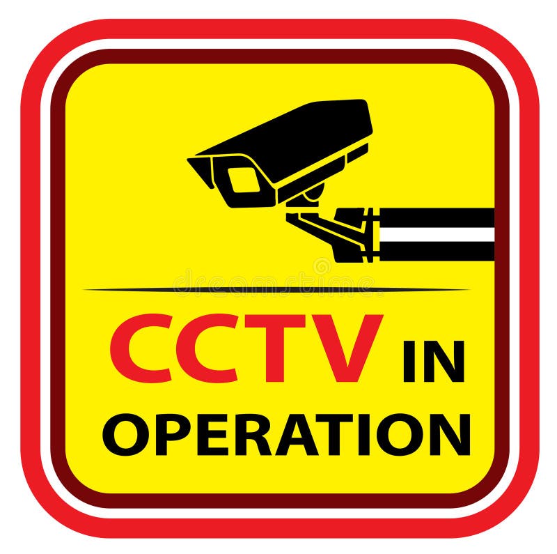 Security Camera Icon, Cc Tv Sign. Yellow Square Camera Operation Stock ...